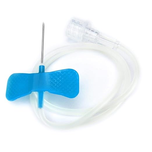Scalp vein set butterfly needle for blood Drawing 23G (Blue) 50 pcs ...